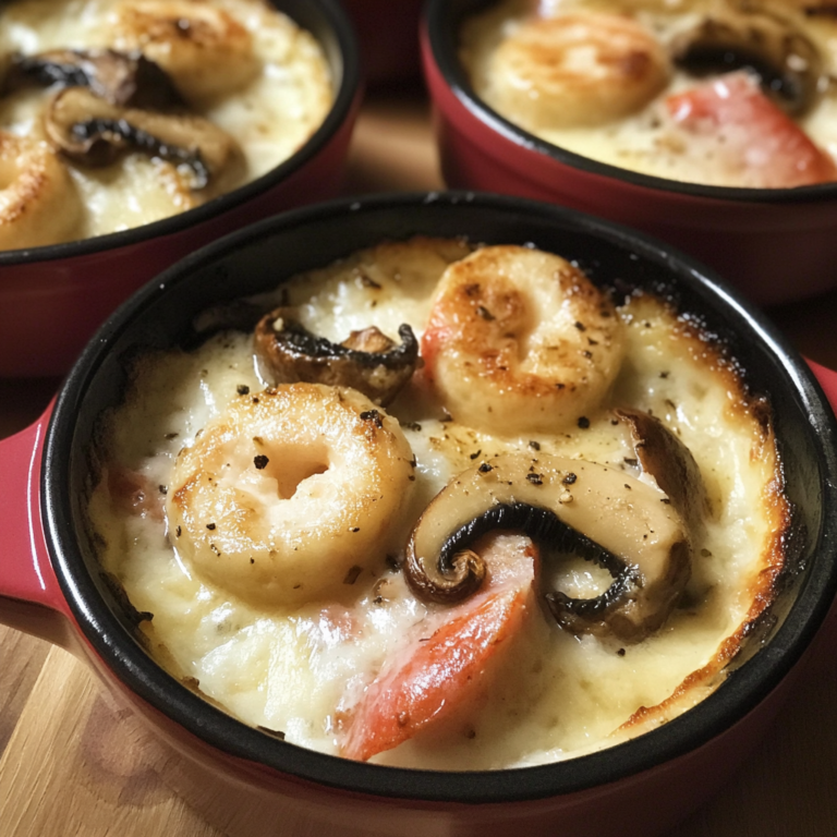 Cassolette de la Mer : Saint-Jacques, Champignons et Crevettes ...