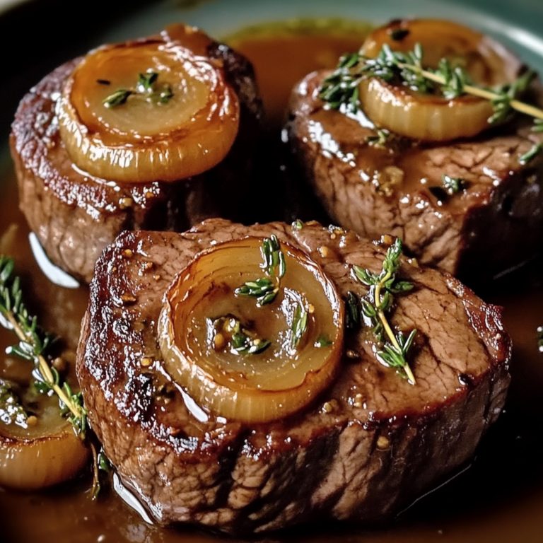 Filet Mignon au Miel, aux Oignons et au Gingembre – recettes en famille