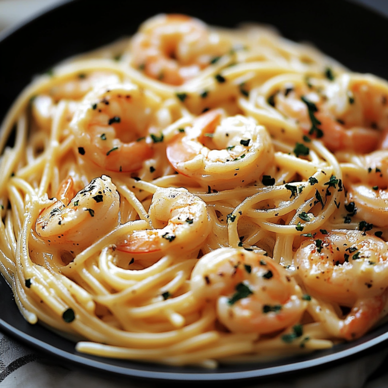 Spaghettis aux Crevettes et Sauce Crème Ail & Persil – recettes en famille